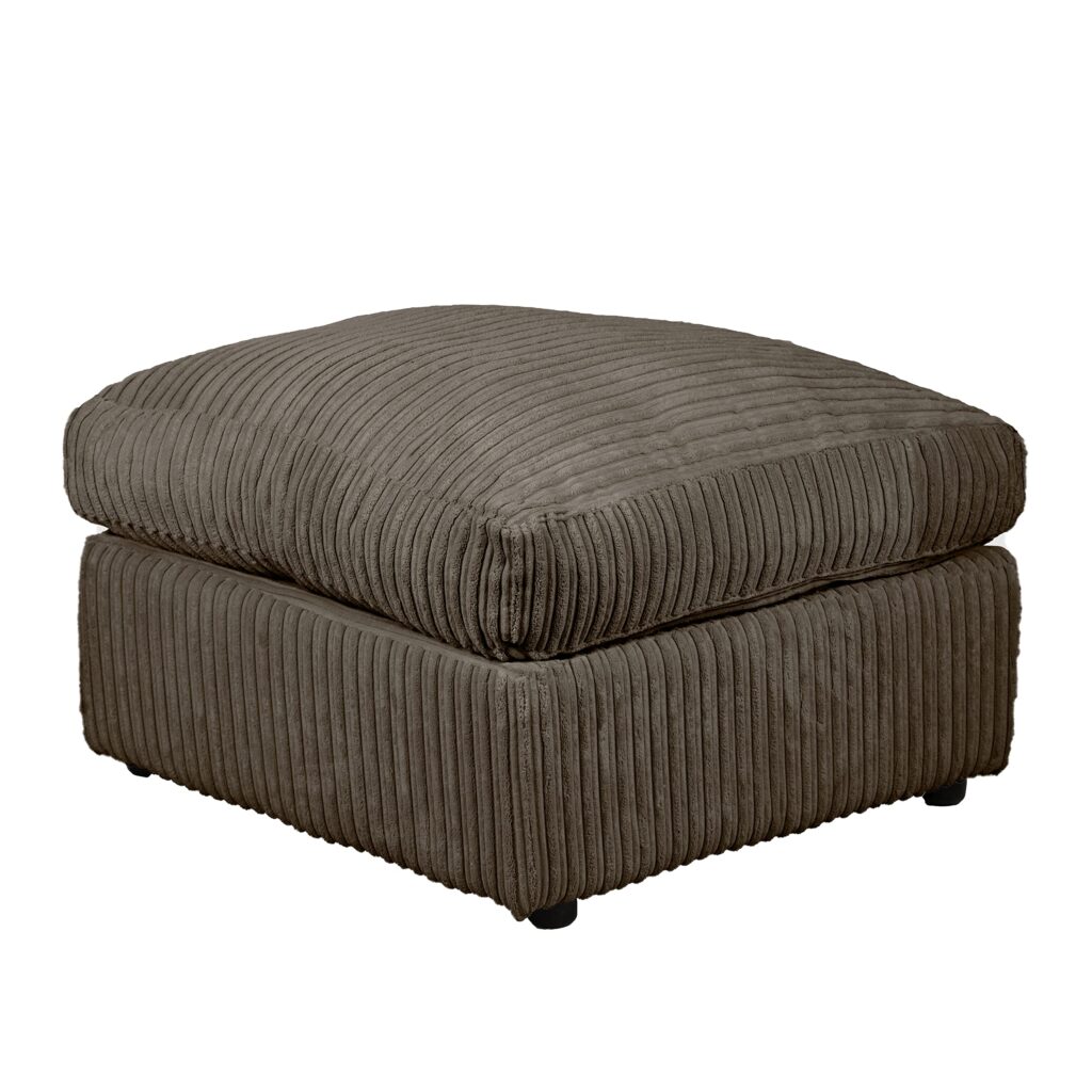 Dylan Jumbo Cord Fabric Footstool In Chocolate Luxury Life Furniture