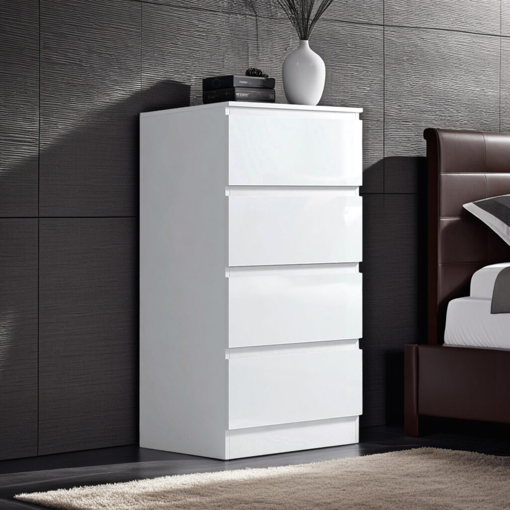 Carlton 4 Drawer Cabinet In Gloss White - Luxury Life Furniture